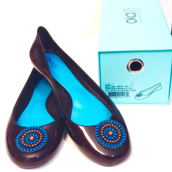 Oka.B | Shoes | Okab Rider Ballet Flat Chocolate Wbeaded Circle | Poshmark